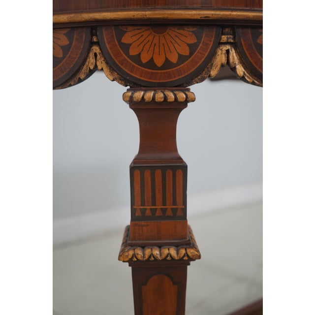 Antique Russian Empire Marble Top Inlaid Console Table | Chairish