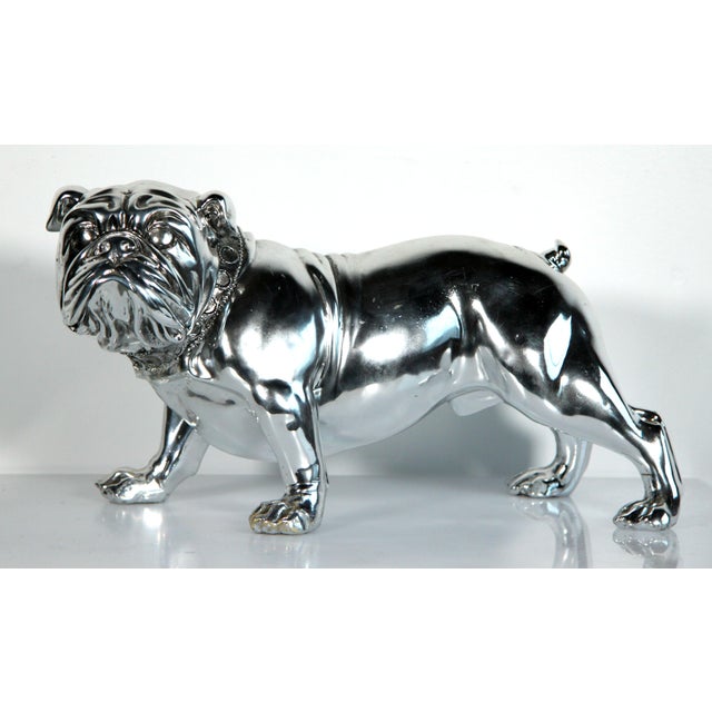 Contemporary 1990's Chrome English Bulldog Figure | Chairish