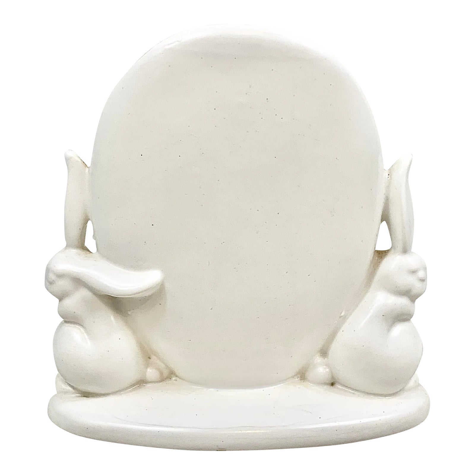 Vintage Matte White Bunny Vase | Chairish