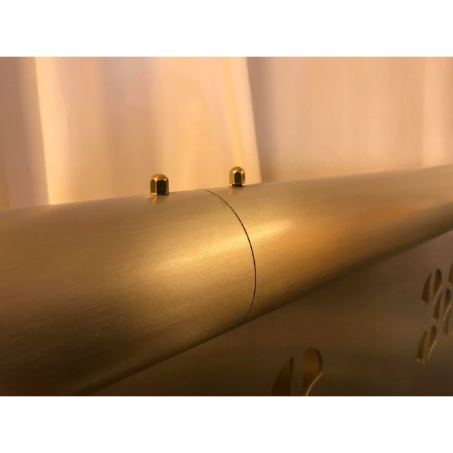 Pierced-Cut Aluminum and Brass, 2 Panel Folding Sceen | Chairish