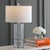 27.5" Modern Fused Glass Cylinder LED Table Lamp, Clear - a Pair | Chairish