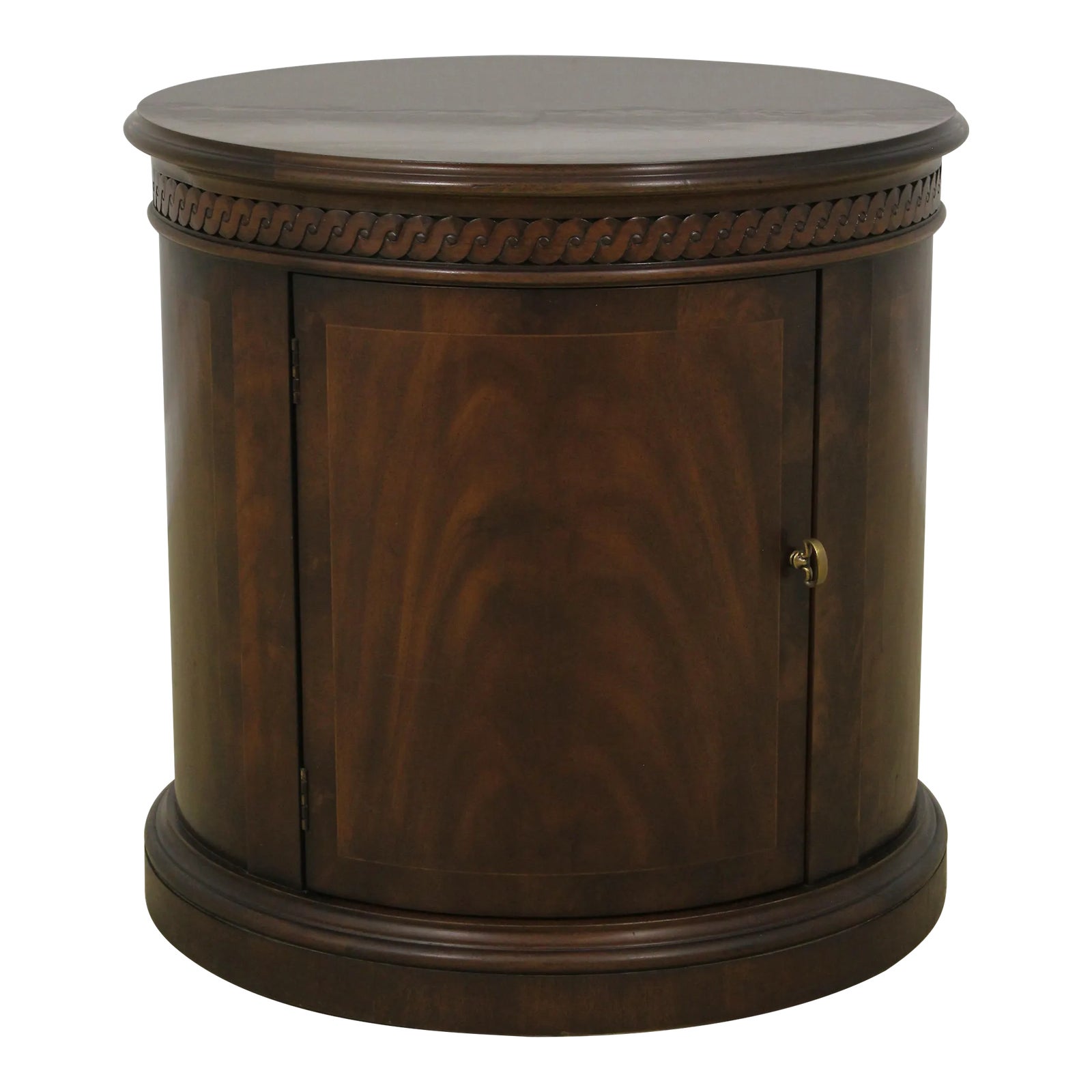 Ej Victor Round Mahogany Lamp Table Cabinet | Chairish