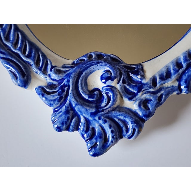 Vintage Handpainted Italian Porcelain Mirror | Chairish