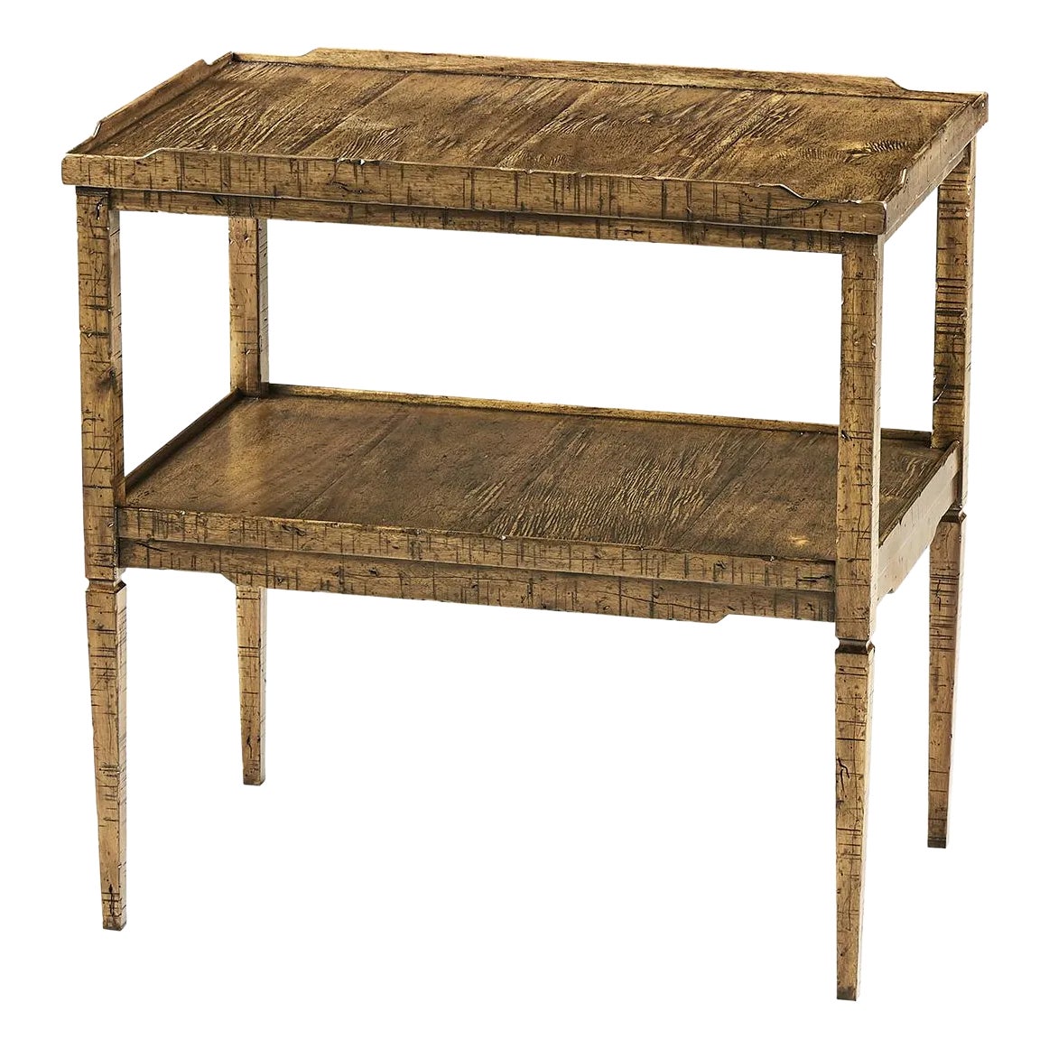 French Country End Table - Medium Brown | Chairish