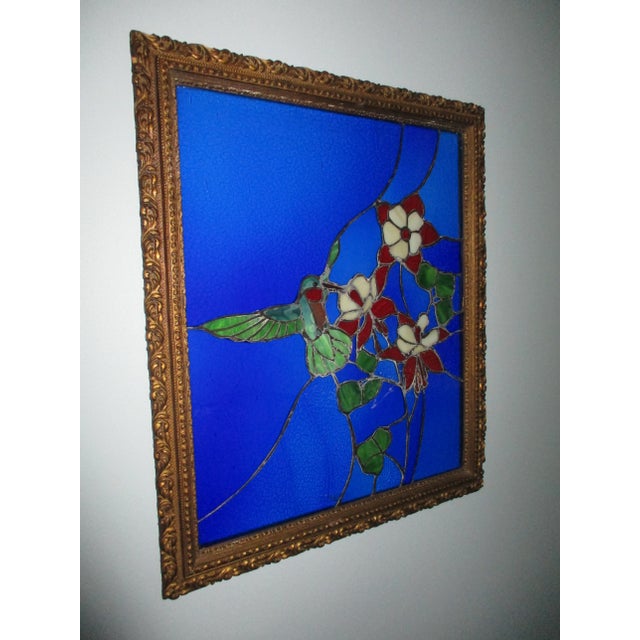 Plexiglass Hummingbird Window in Antique Gilded Wood Frame | Chairish
