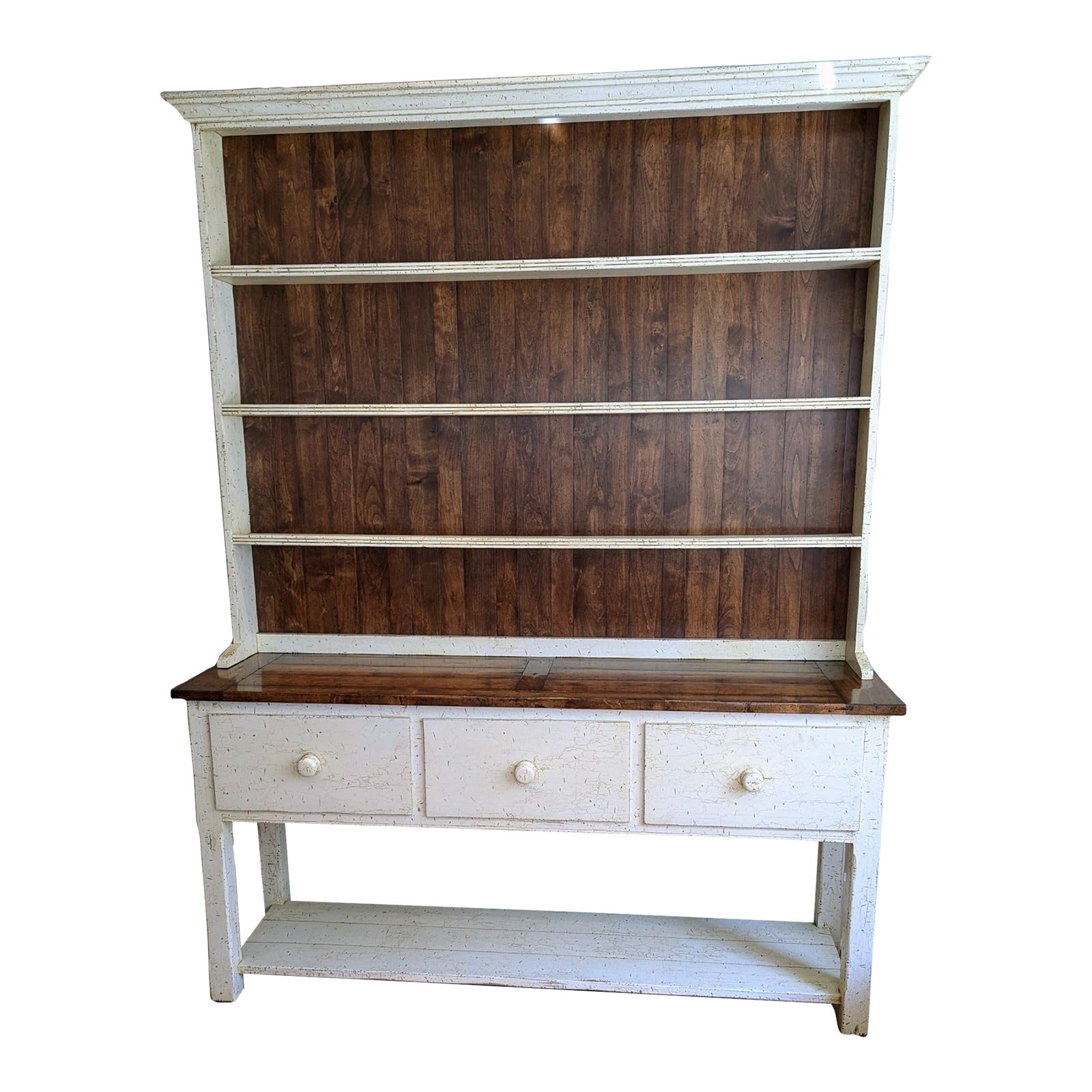 1990s Guy Chaddock Step Back Country Farmhouse Hutch | Chairish