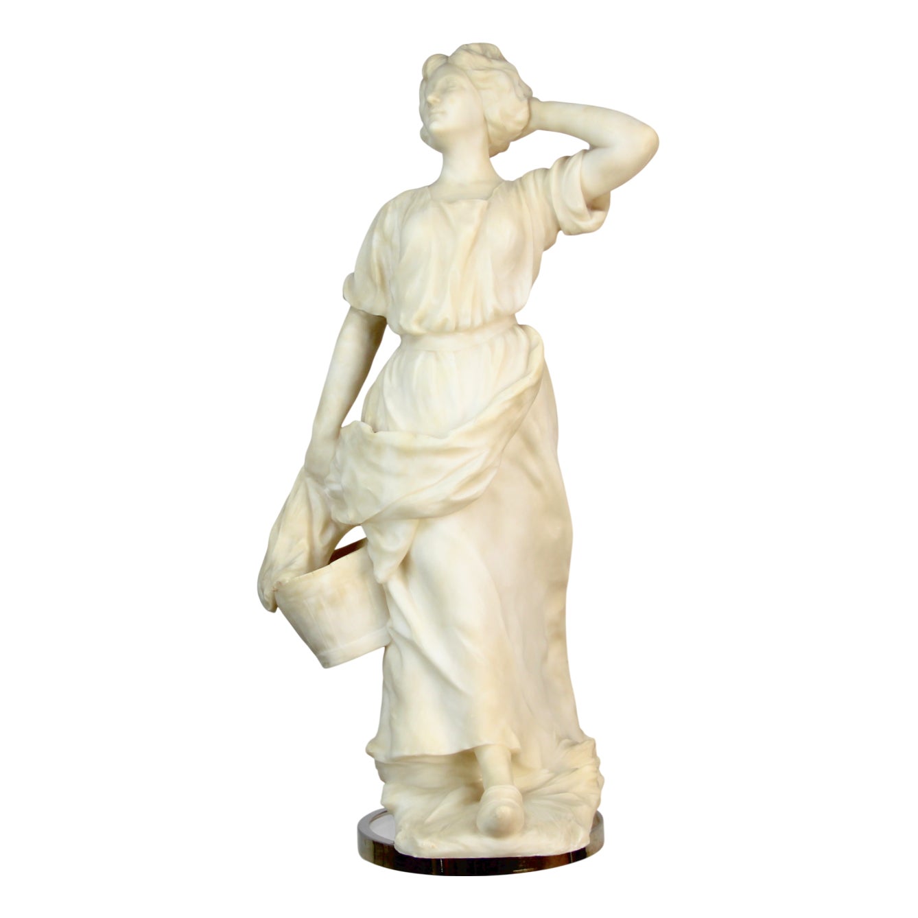 French Artist, Sculpture of a Peasant Woman, 1890s-1900s, Marble | Chairish