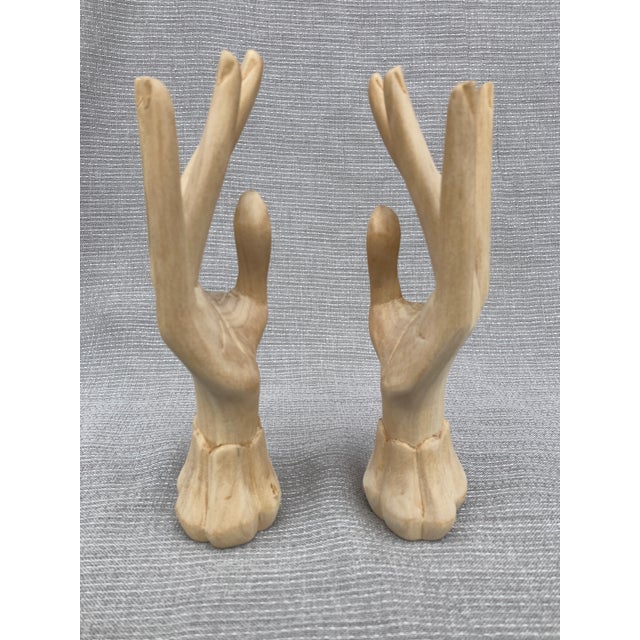 Vintage Wooden Hand Forms a Pair | Chairish