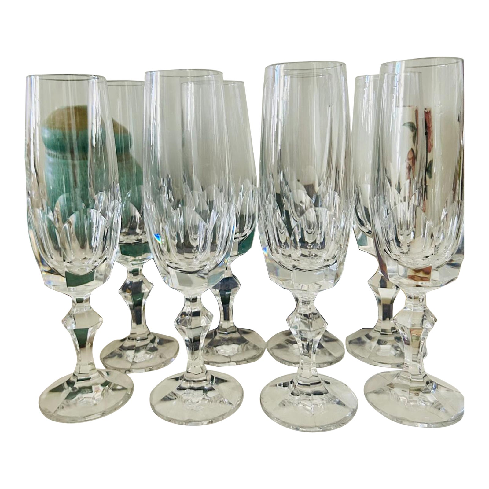 1970s Nachtman Alexandra Tulip Champagne Flutes- Set of 8 | Chairish
