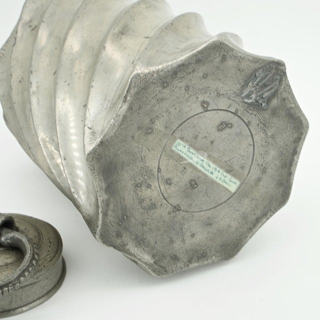 Baroque Alpine Extra Large Pewter Wine Can Flask Metalwork Decanter ...