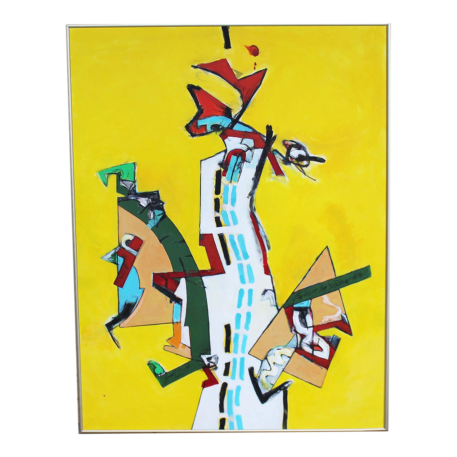 2012 “My Way or the Highway” Abstract Mixed Media Painting Signed by ...