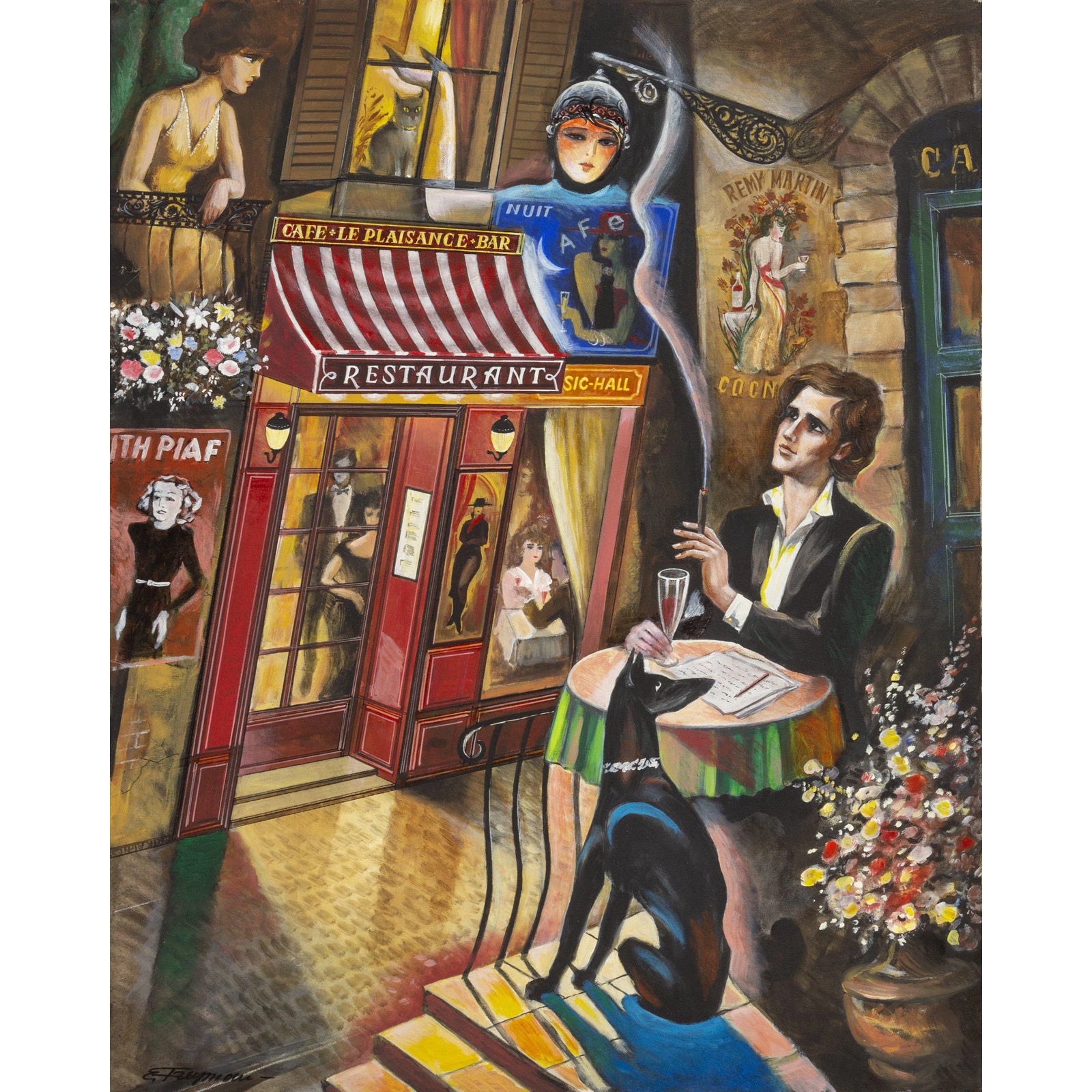 Erik Freyman, "A Poet Dreams in Paris", Parisian Cityscape Painting ...