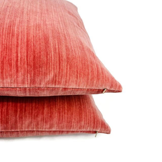 Lee Jofa Barnwell Pink Coral Velvet in Petal Pillow Cover | Chairish