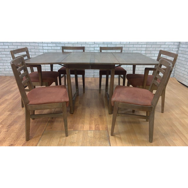 Mid Century Modern G-Plan Style Walnut Fold Down Dining Table and 6 ...