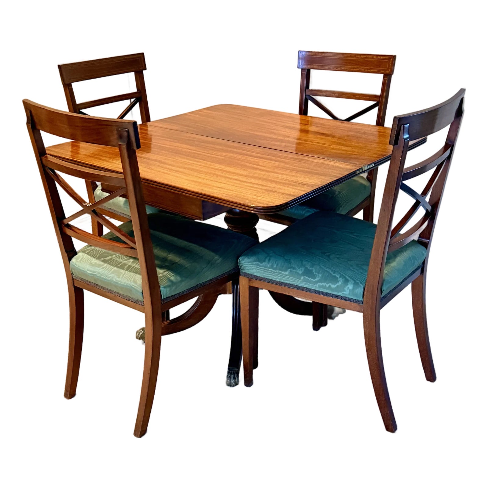 Early 1900s Flip Top Game Table & Chairs | Chairish