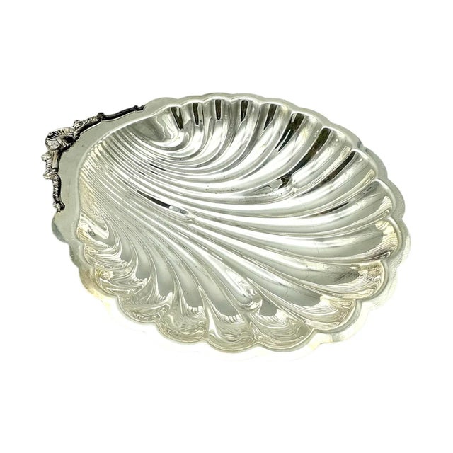 Vintage Silverplated Large Shell Shapped Platter Bowl, Marked | Chairish