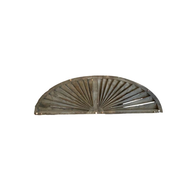Antique Wooden Louvered Fan Architectural Transom | Chairish
