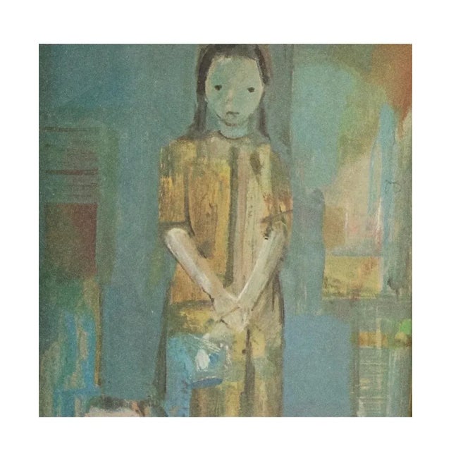 Circa 1960’s Triptych Featuring Mid Century Modern Prints of Women in a Carved Wood Frame | Chairish