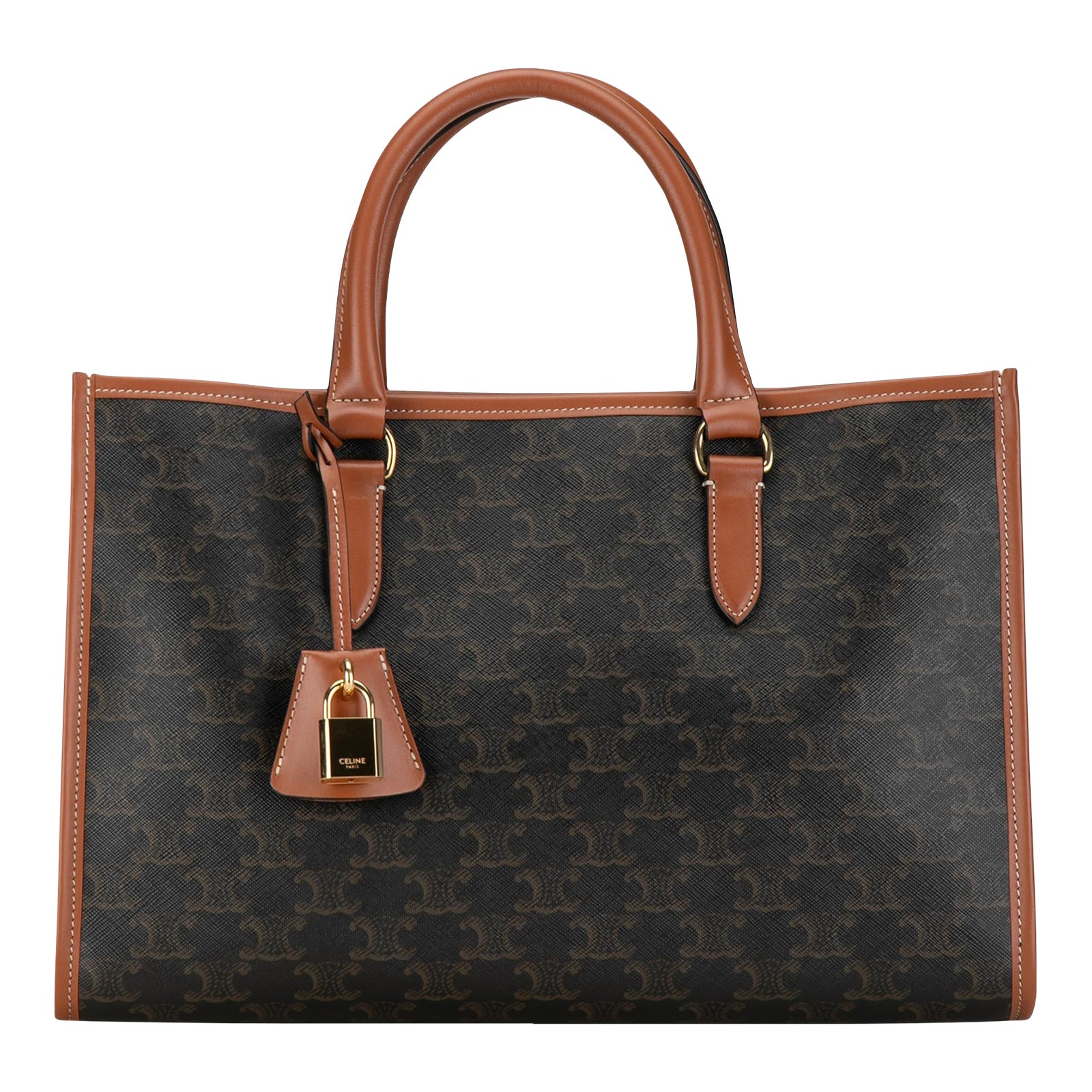 Celine Mini Triomphe Horizontal Cabas Satchel | Chairish
