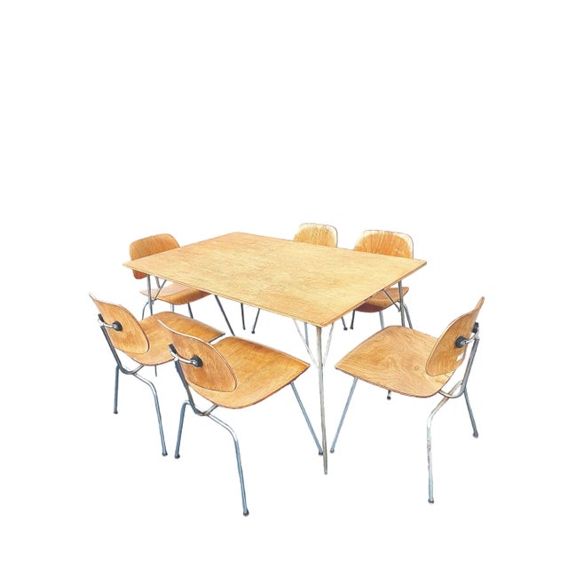 1952 Herman Miller Eames Dining Table and Chairs | Chairish