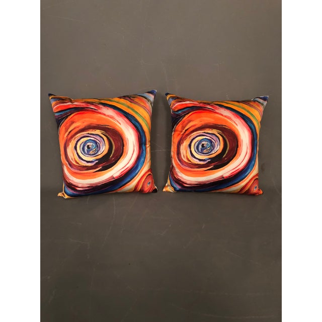“Bruce Mishell” Modern Hand Made Abstract Art Print Pillows - a Pair ...