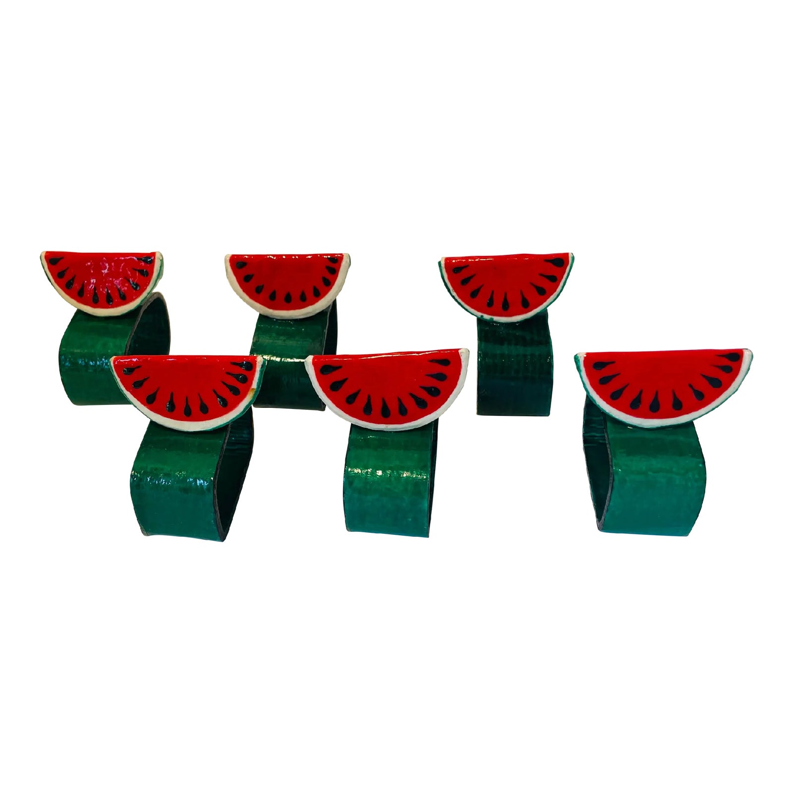 Vintage Paper Mache Watermelon Napkin Holders - Set of 6 | Chairish
