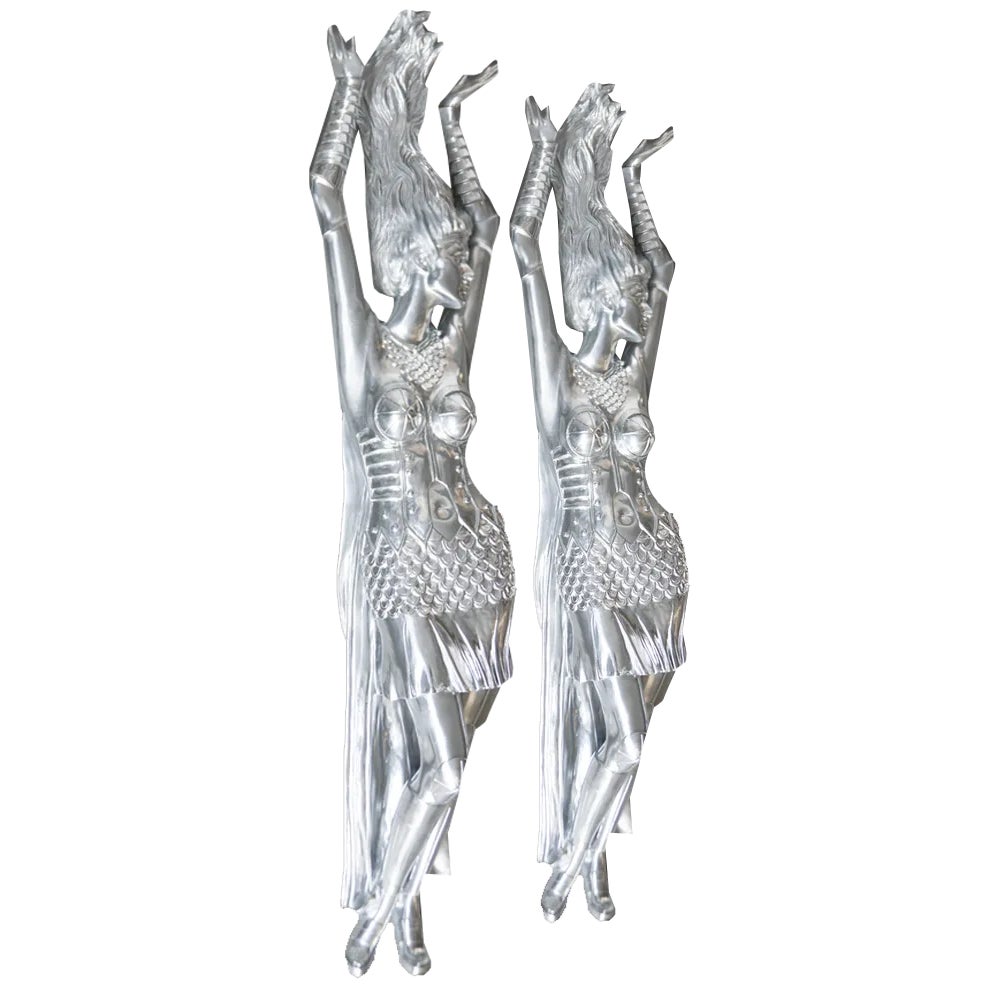 Large Art Deco Sculptures Recovered from 1990s Cruise Ship, Resin, Set ...