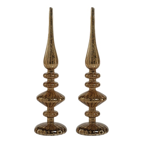 Azenor Gold LED Tabletop Finials, Set of 2