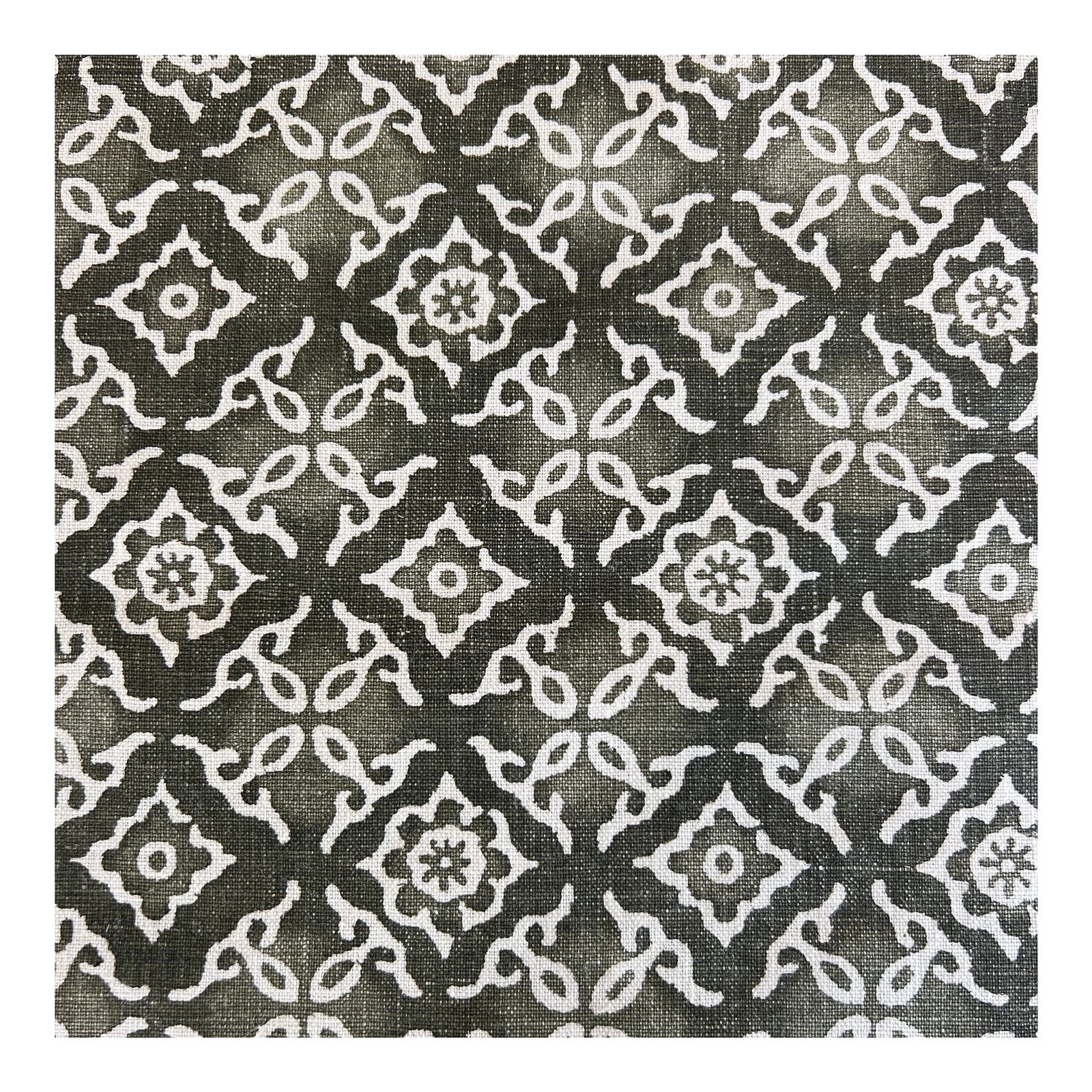 Namay Samay Jhumko Olive Green Resist Dyed Linen Fabric- 3 1/2 Yards ...