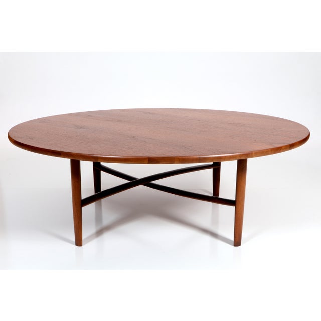 1960s Mid Century Modern Walnut Drexel Parallel Round Coffee Table by ...
