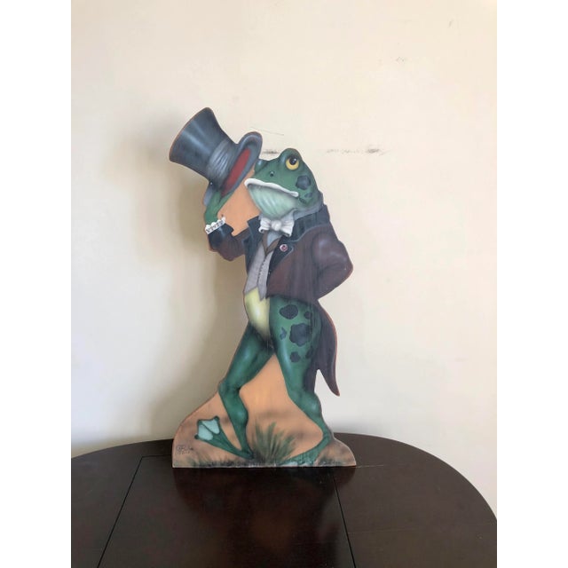 1990s Hand Painted Frog Butler Dummy Board | Chairish
