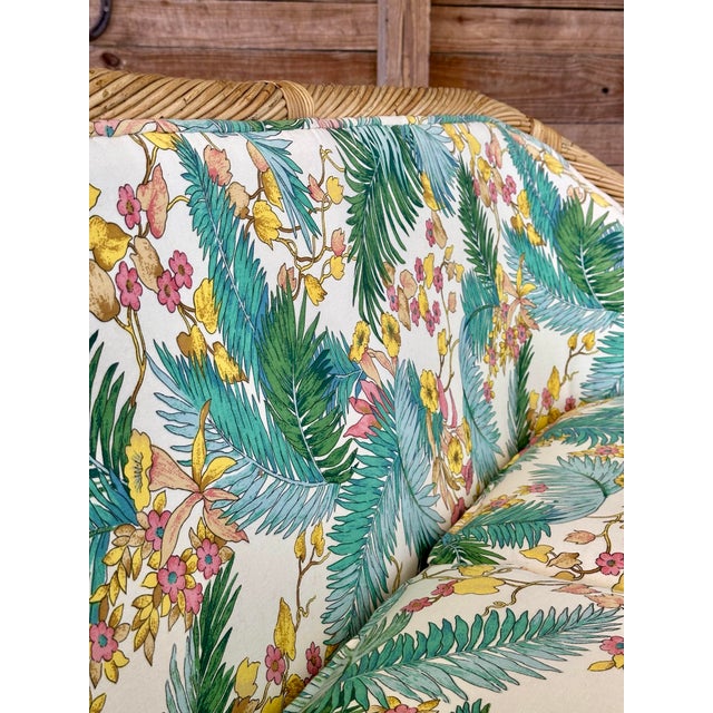 1970’s Coastal Boho Pencil Reed Rattan Loveseat Manner of Gabriella ...