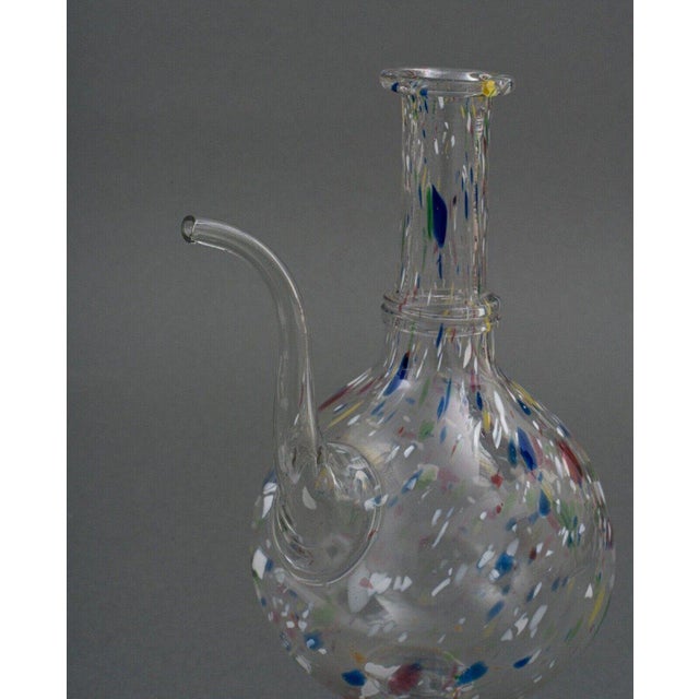 18th Century Blown Glass Carafe with Color Inclusions | Chairish