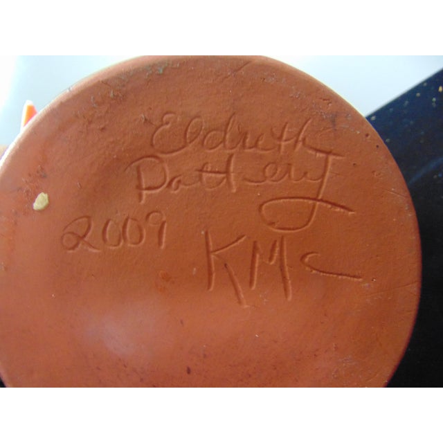 Eldreth Pottery Slip Decorated Redware Vase | Chairish