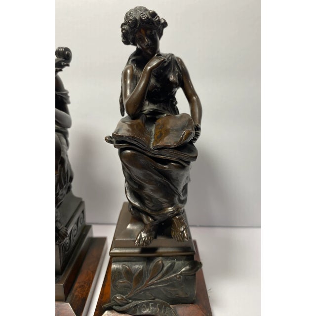Antique Ruffino Besserdich Bronze Sculptures of Muses - a Pair | Chairish