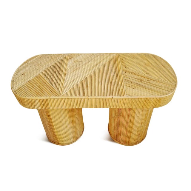 Deco Rattan Stick Console Table | Chairish