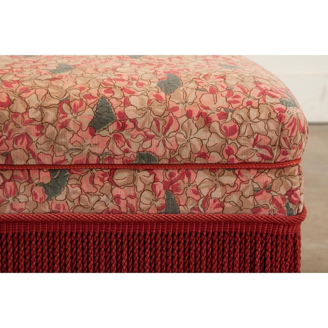 Early 20th Century Vintage Upholstered Storage Stool with Fringe | Chairish
