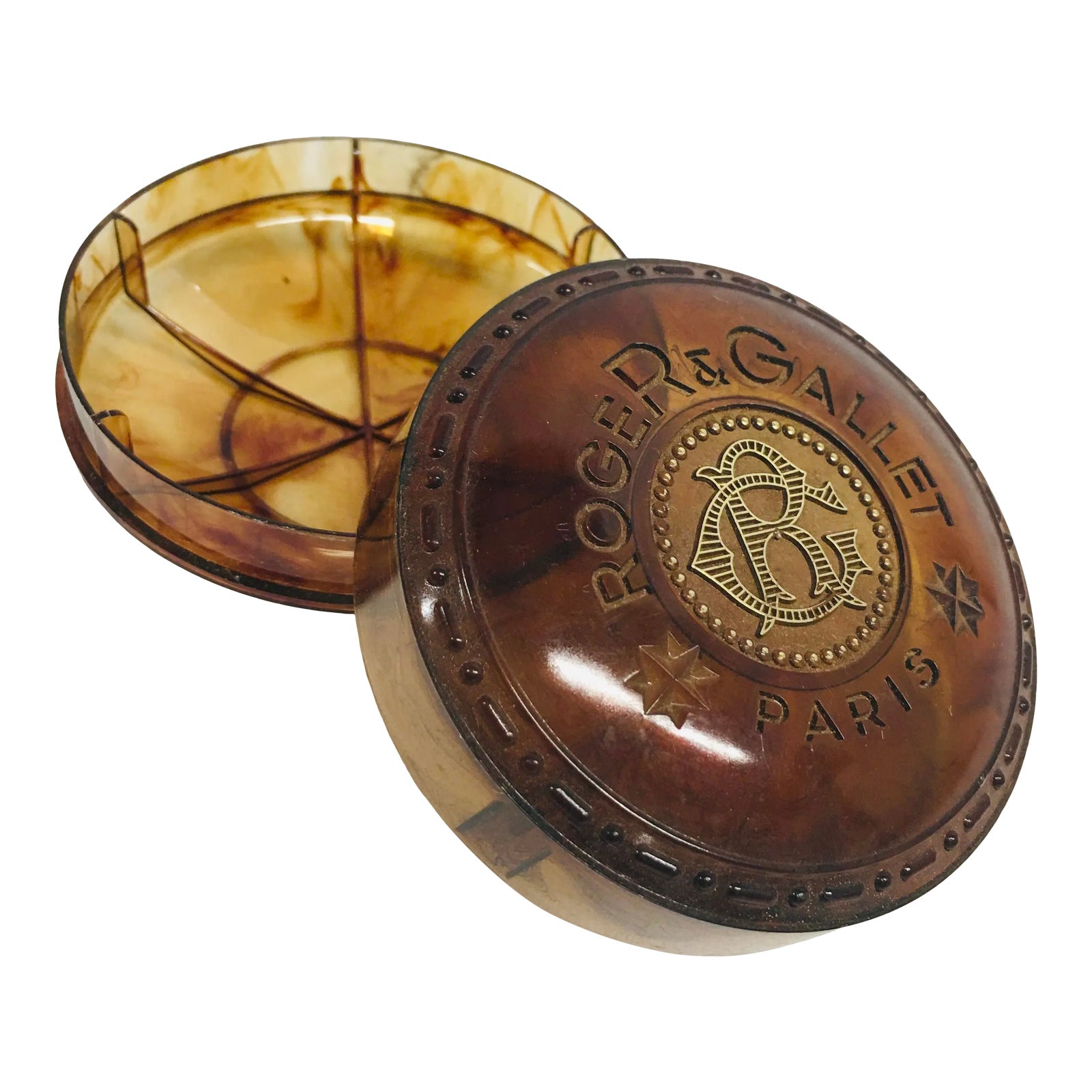Vintage Roger and Gallet Paris Round Trinket Box | Chairish