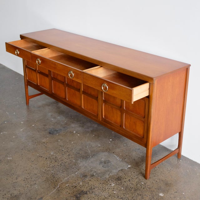Nathan Furniture Teak Credenza / Sideboard With Drop-Down Bar | Chairish