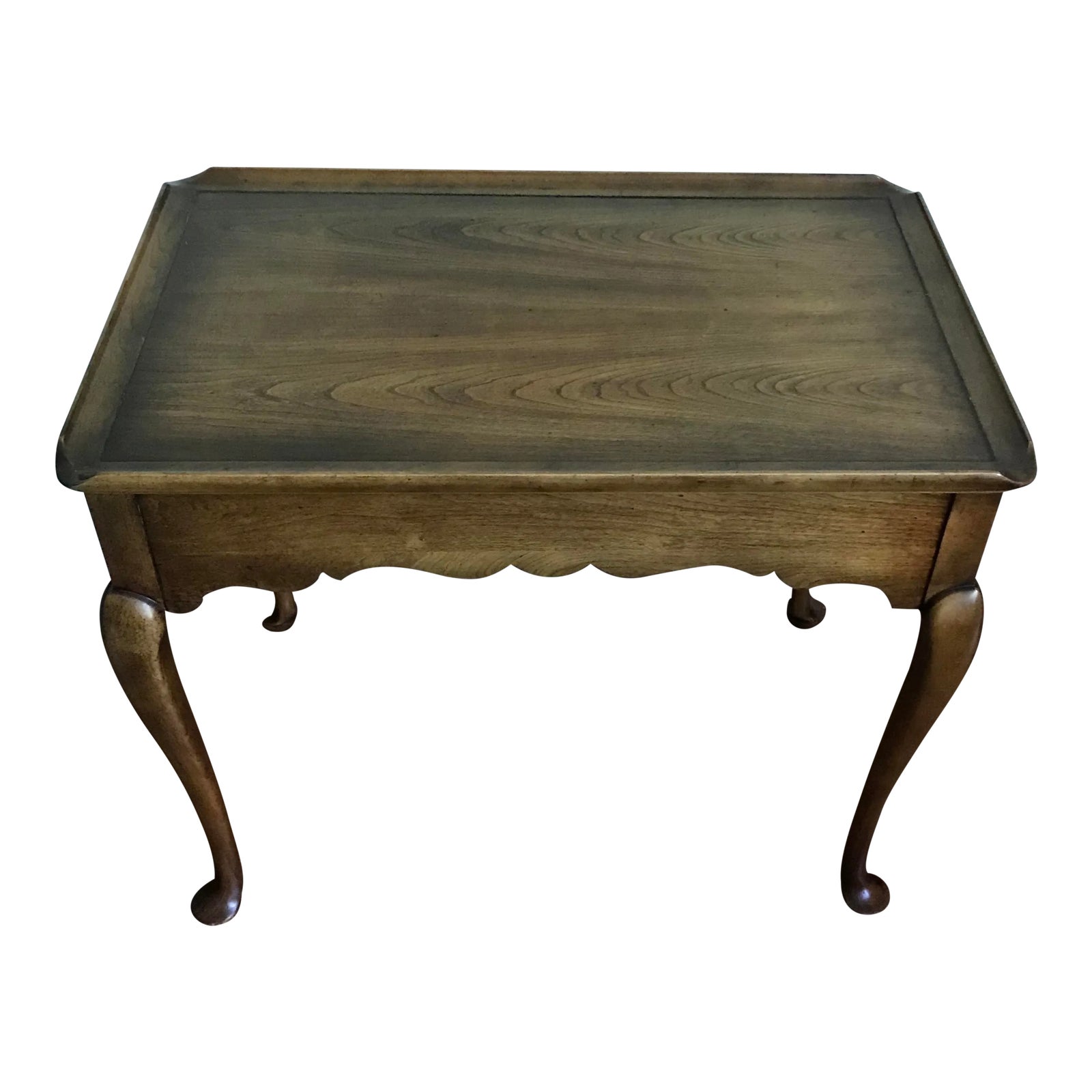 Drexel Kittenger Style Queen Anne Tray Tea Table | Chairish