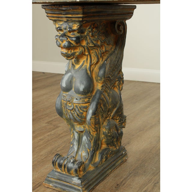 Vintage Cast Stone Winged Griffin Console Table | Chairish