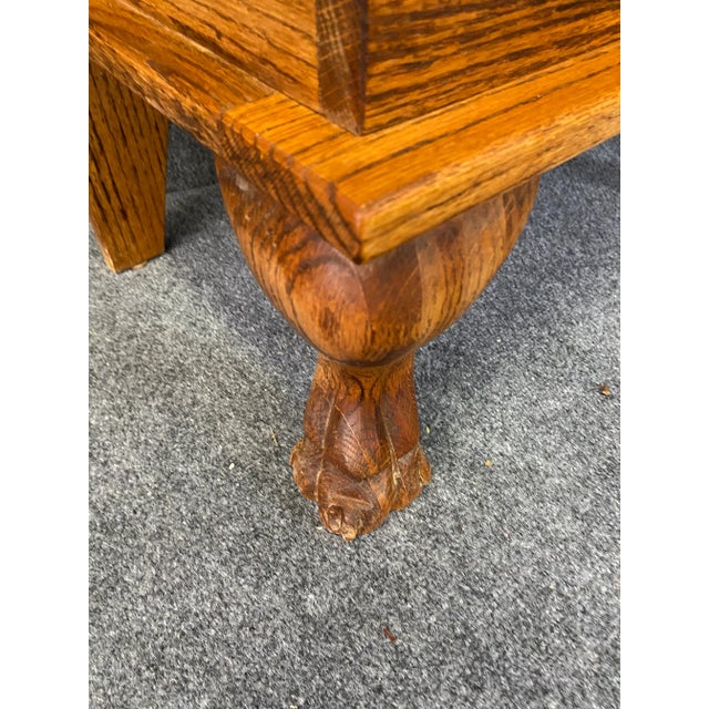 Early 20th Century Solid Oak Hall Tree | Chairish