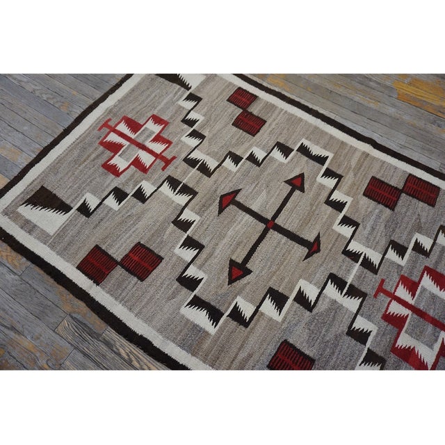 1930s American Navajo Style Carpet With Storm Pattern | Chairish