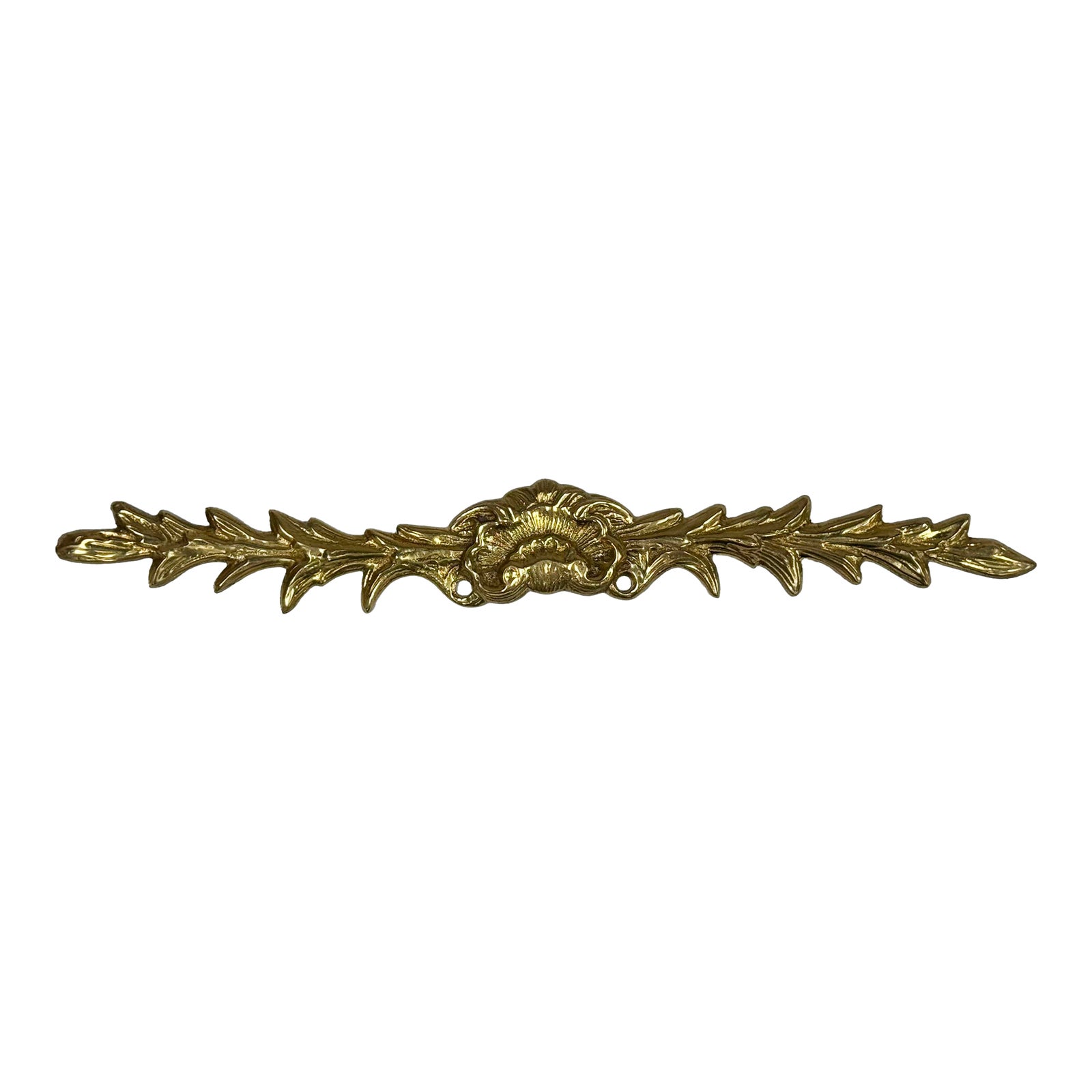 Vintage Victorian Brass Wall Pediment | Chairish