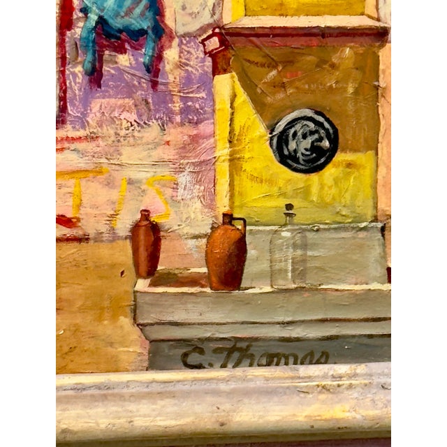 ate 20th Century Framed Collins Thomas Bright Modern Cityscape Painting ...