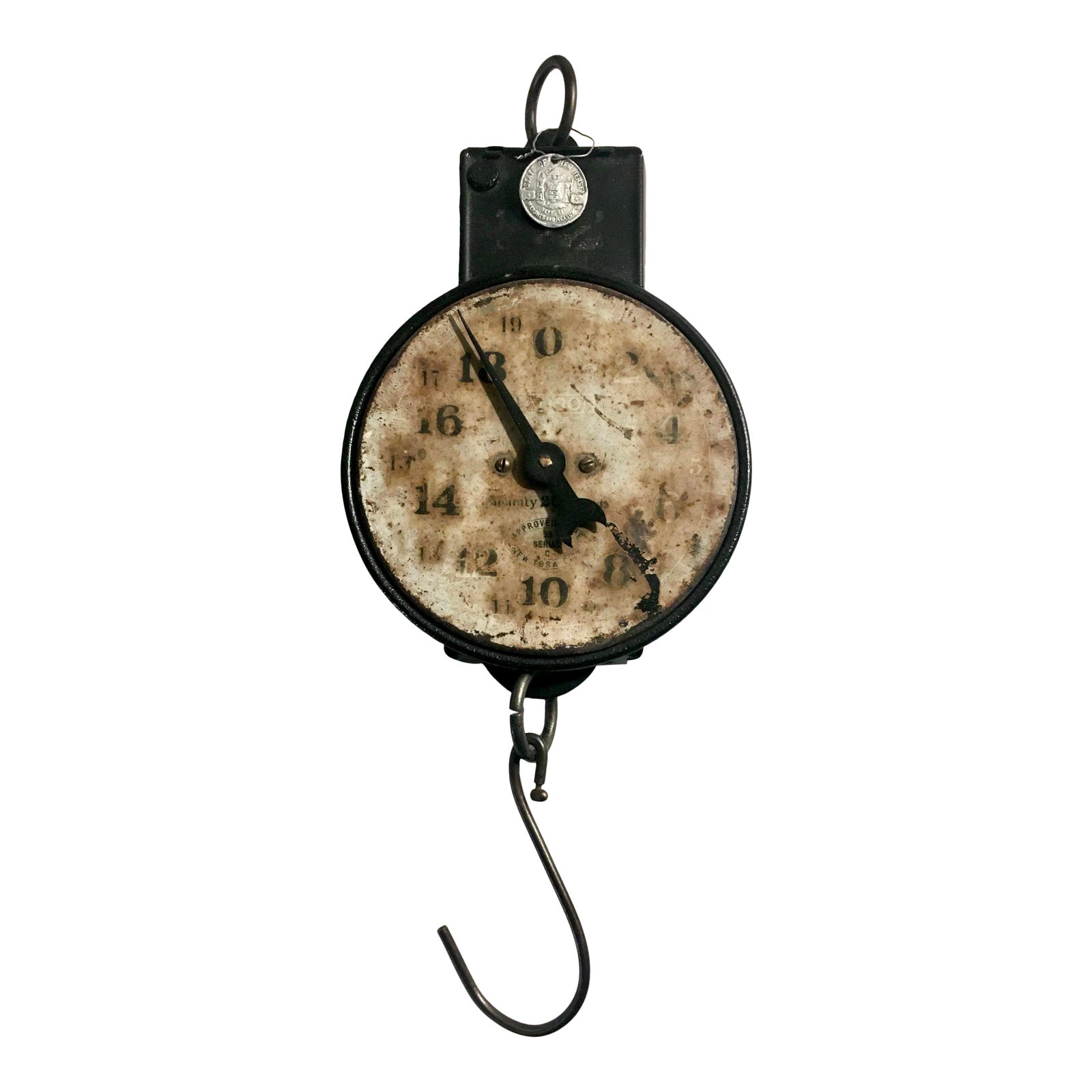Antique Hanson Hanging Scale With New Jersey Certification Tag | Chairish