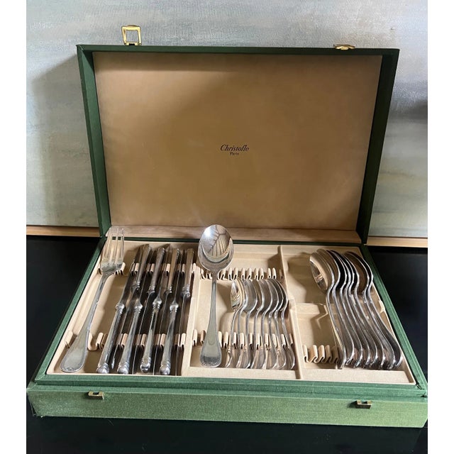 Christofle Flatware in the Malmaison Pattern -Set of 52 | Chairish