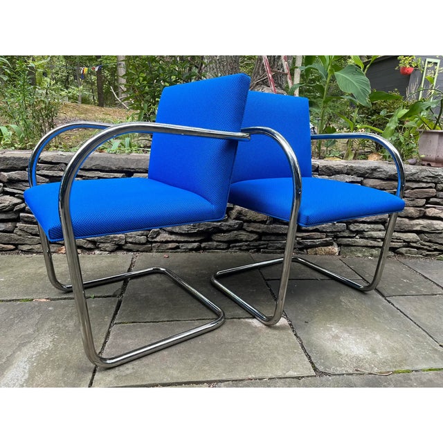 Pair of Brno Tubular Arm Chairs | Chairish