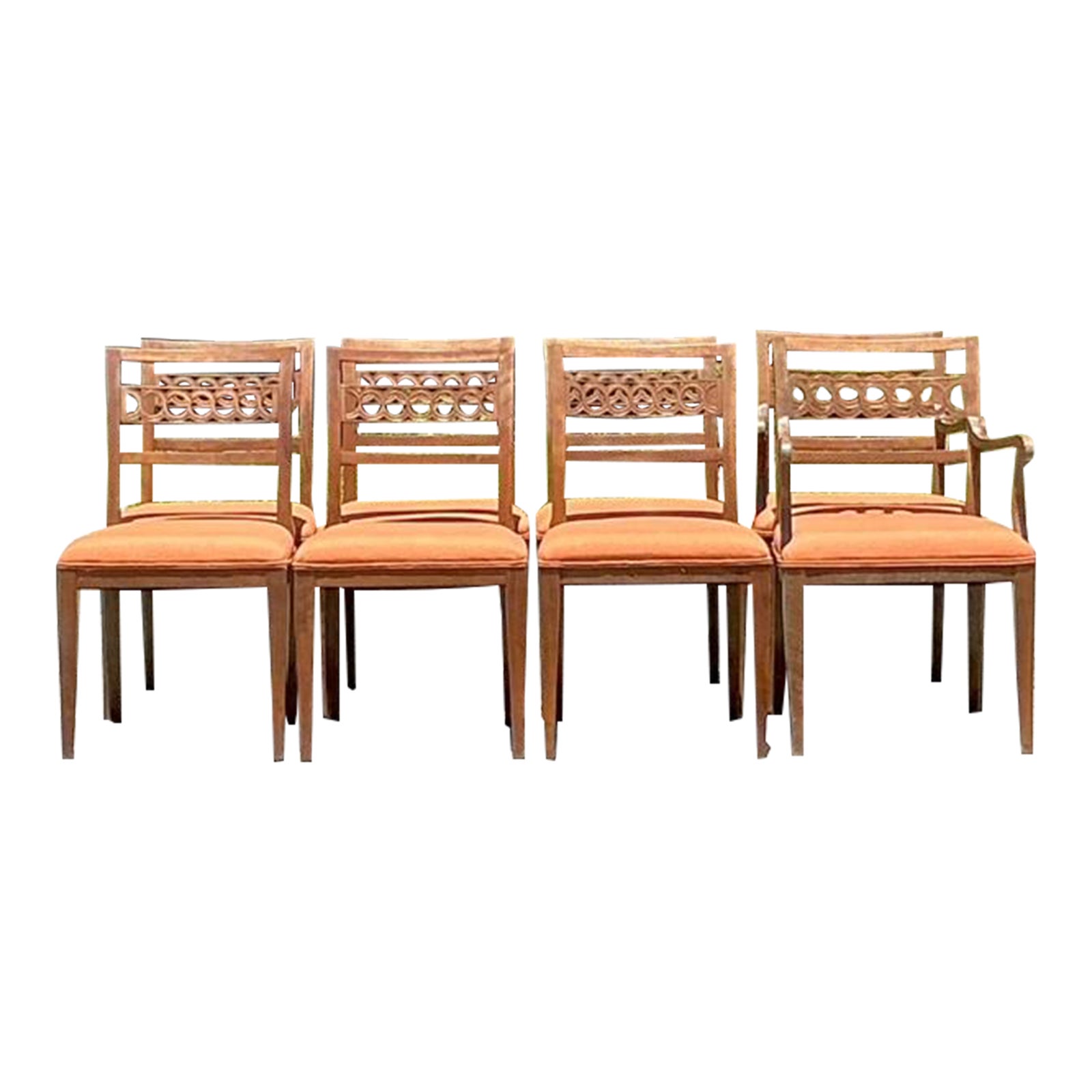 Vintage Regency Ring Back Dining Chairs - Set of 8 | Chairish