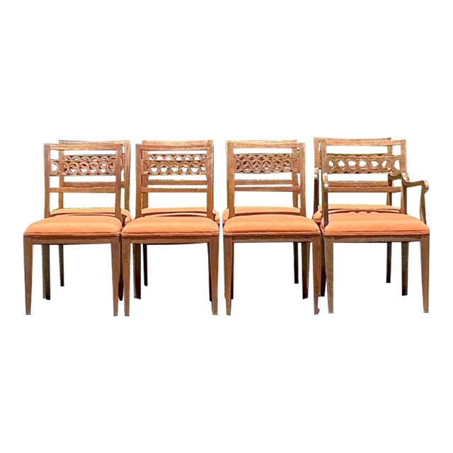 Vintage Regency Ring Back Dining Chairs - Set of 8 | Chairish